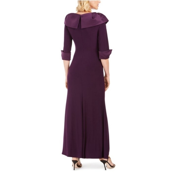 Jessica Howard | Dresses | Jessica Howard Purple Satin Portrait Collar ...